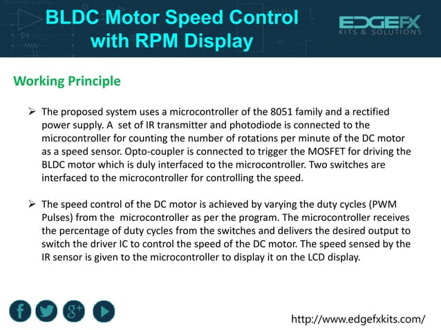 BLDC Motor Speed Control With RPM Display | PPTX