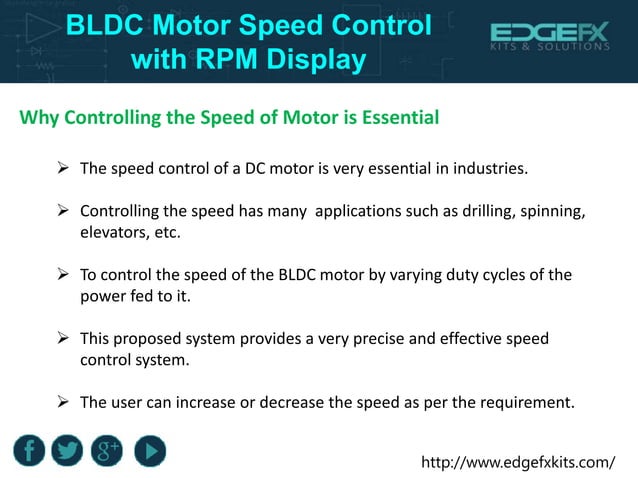 BLDC Motor Speed Control With RPM Display | PPTX