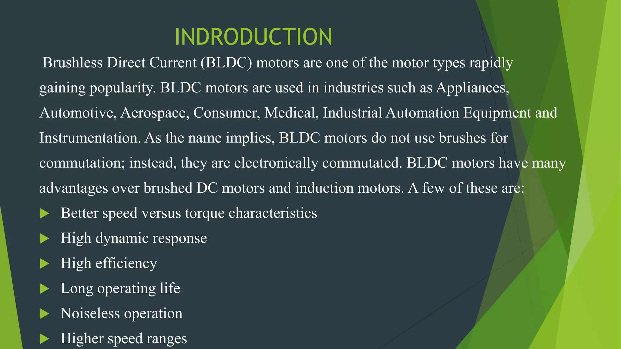BLDC HUB MOTOR PPT | PPTX