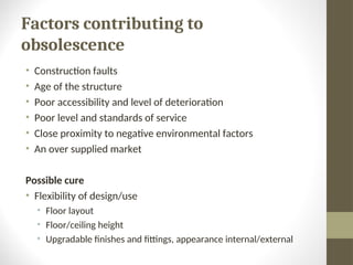 Bldg Mtc 9 Obsolescence and depreciation of buildings - 25 (2).ppt