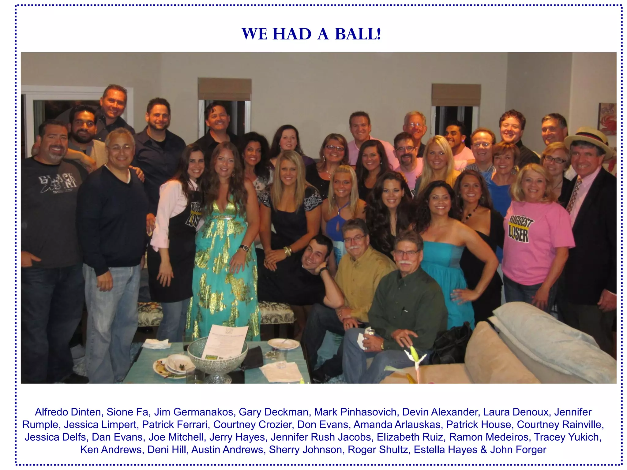 Biggest Loser Season 13 Contestant Reunion “Have a Ball” Dinner | PDF