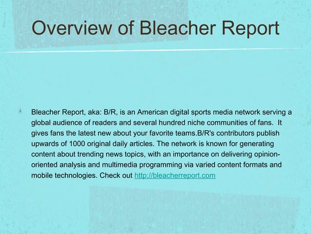 Bleacher report | PPT