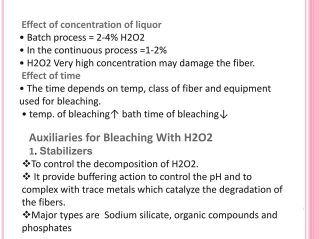 Bleaching, textile treatment | PPTX