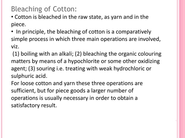 Bleaching, textile treatment | PPT