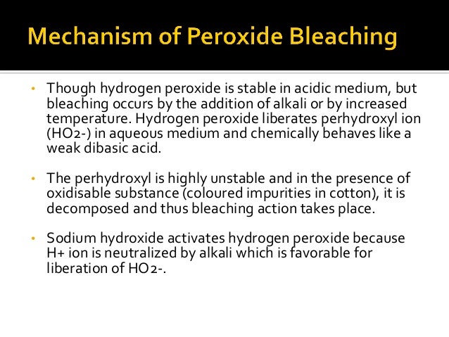 Bleaching process in textile processing