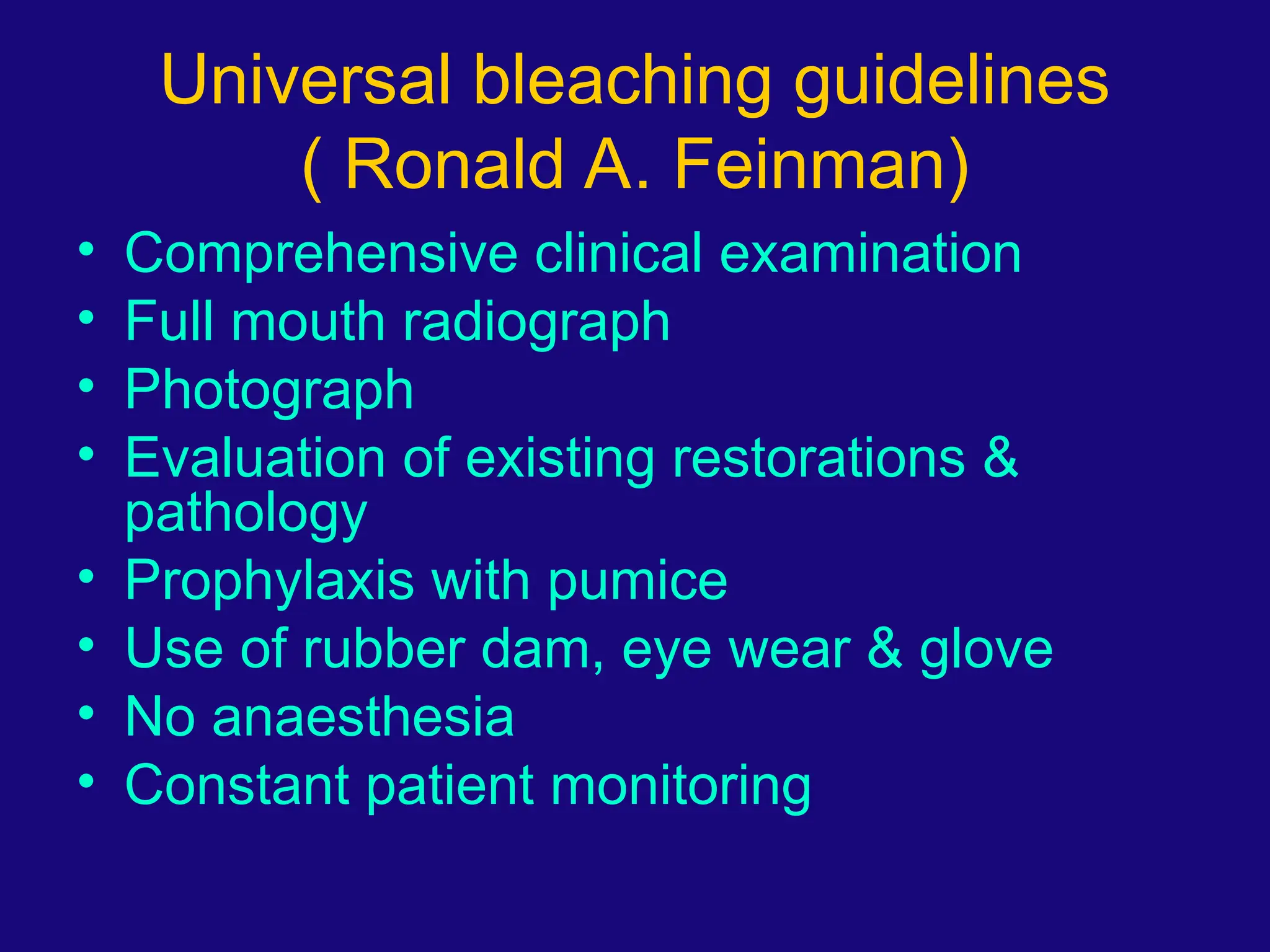 Bleaching materials and techniques, complications | PPT