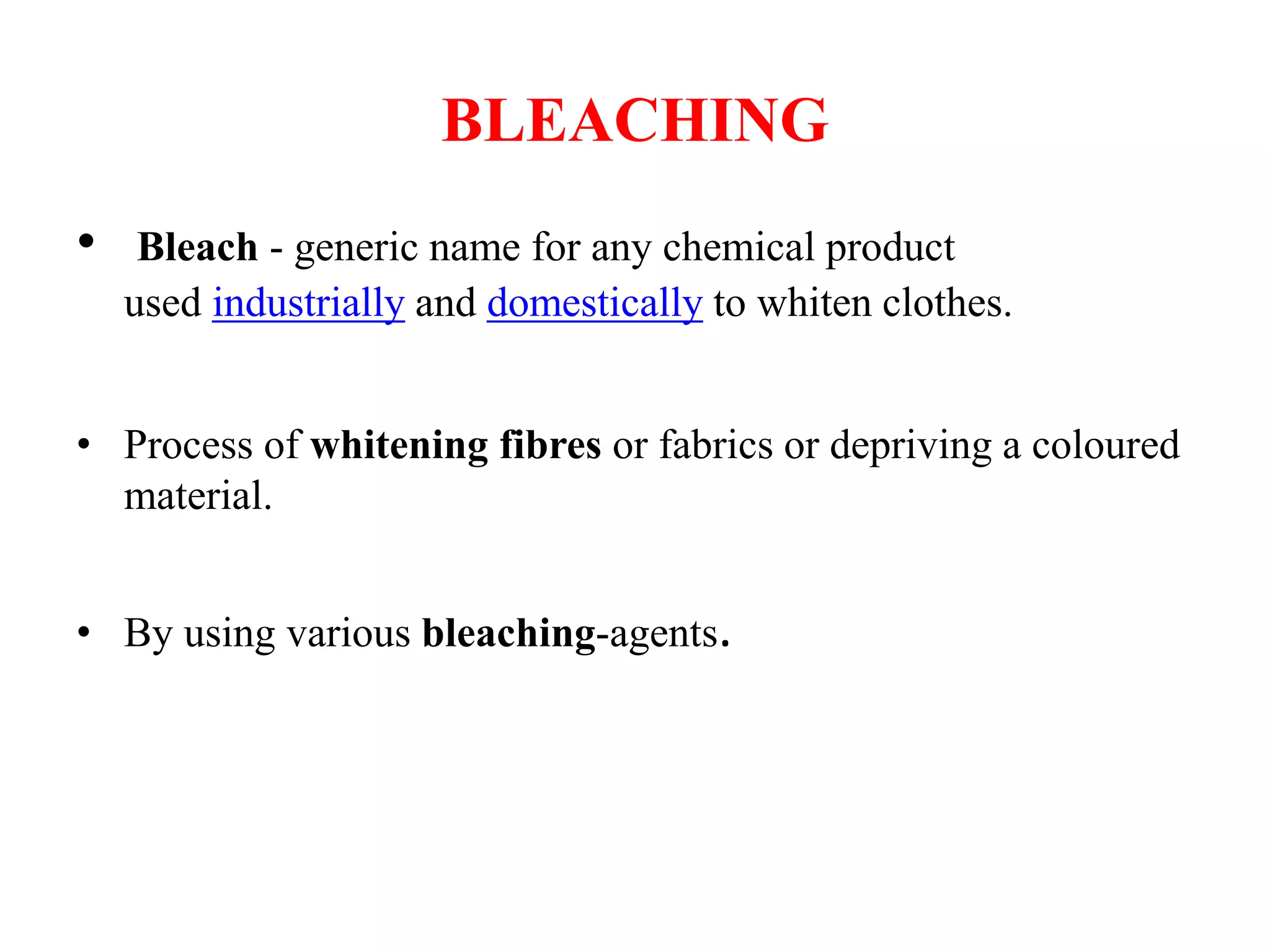 Bleaching and its agents( silk fabric) | PPT