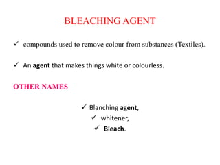 Bleaching and its agents( silk fabric) | PPT