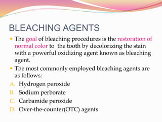 Bleaching of discolored tooth | PPTX