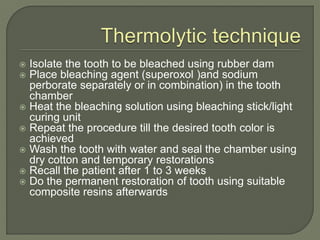 Bleaching of non vital teeth | PPTX
