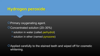 BLEACHNG AGENTS for teeth whitening in dentistry | PPTX