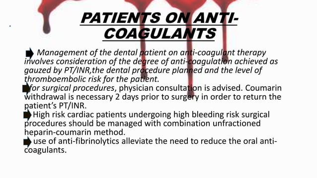 dental management of Bleeding disorders | PPTX