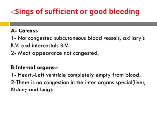 Bleeding in slaughtered animals and it's effect in meat quality | PPTX