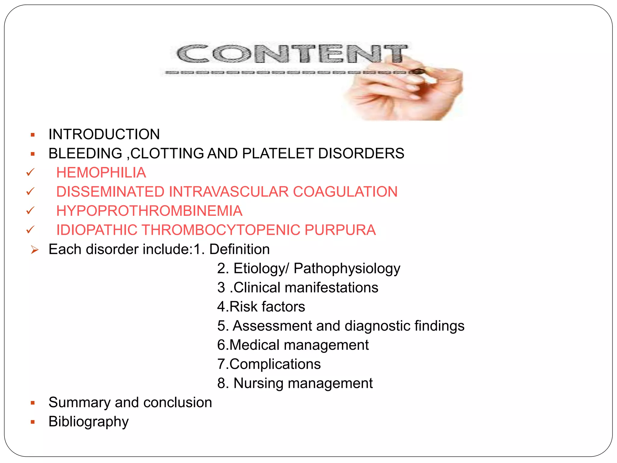 Bleeding, clotting,platelet disorder and it's management | PPTX