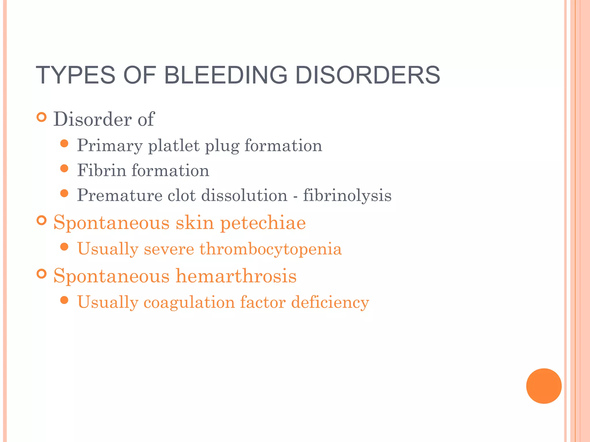 Bleeding and clotting disorders dr anoop k r | PPT | Blood Disorders | Diseases and Conditions