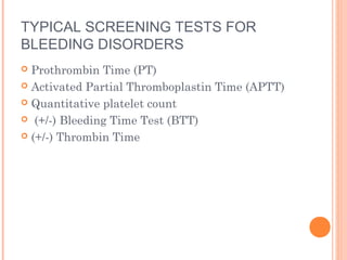 Bleeding and clotting disorders dr anoop k r | PPT