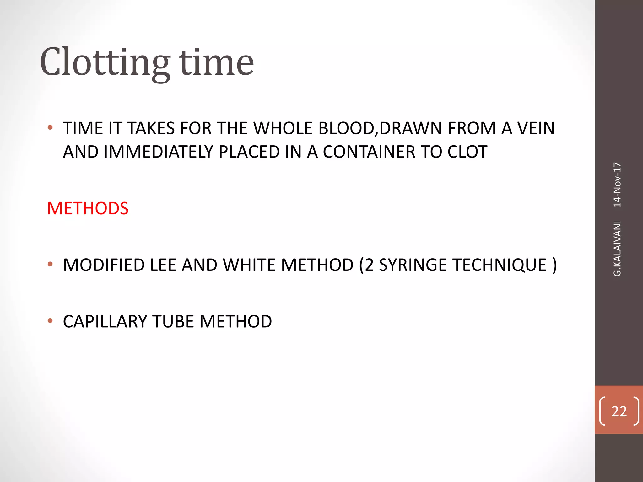 Bleeding and clotting time | PPTX
