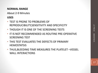 Bleeding and clotting time | PPTX