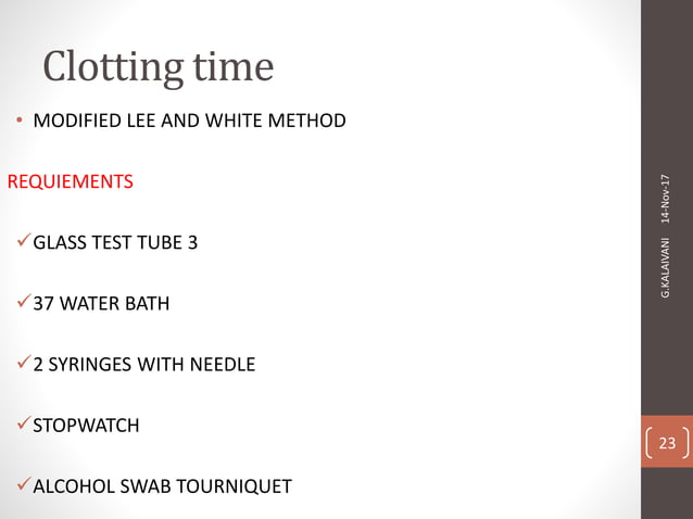 Bleeding and clotting time | PPTX
