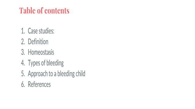 approach to a bleeding child with blood disorders.pptx | Blood ...