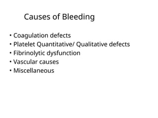 BLEEDING & COAGULATION DIORDERS.pptxdssdfffx | PPTX