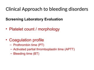Bleeding & Coagulation disorders case and evaluationA | PPTX