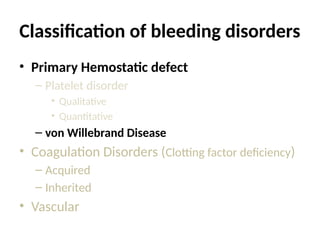 Bleeding & Coagulation disorders case and evaluationA | PPTX