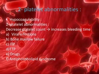 Bleeding diathesis dr . Thamir alotaify | PPTX