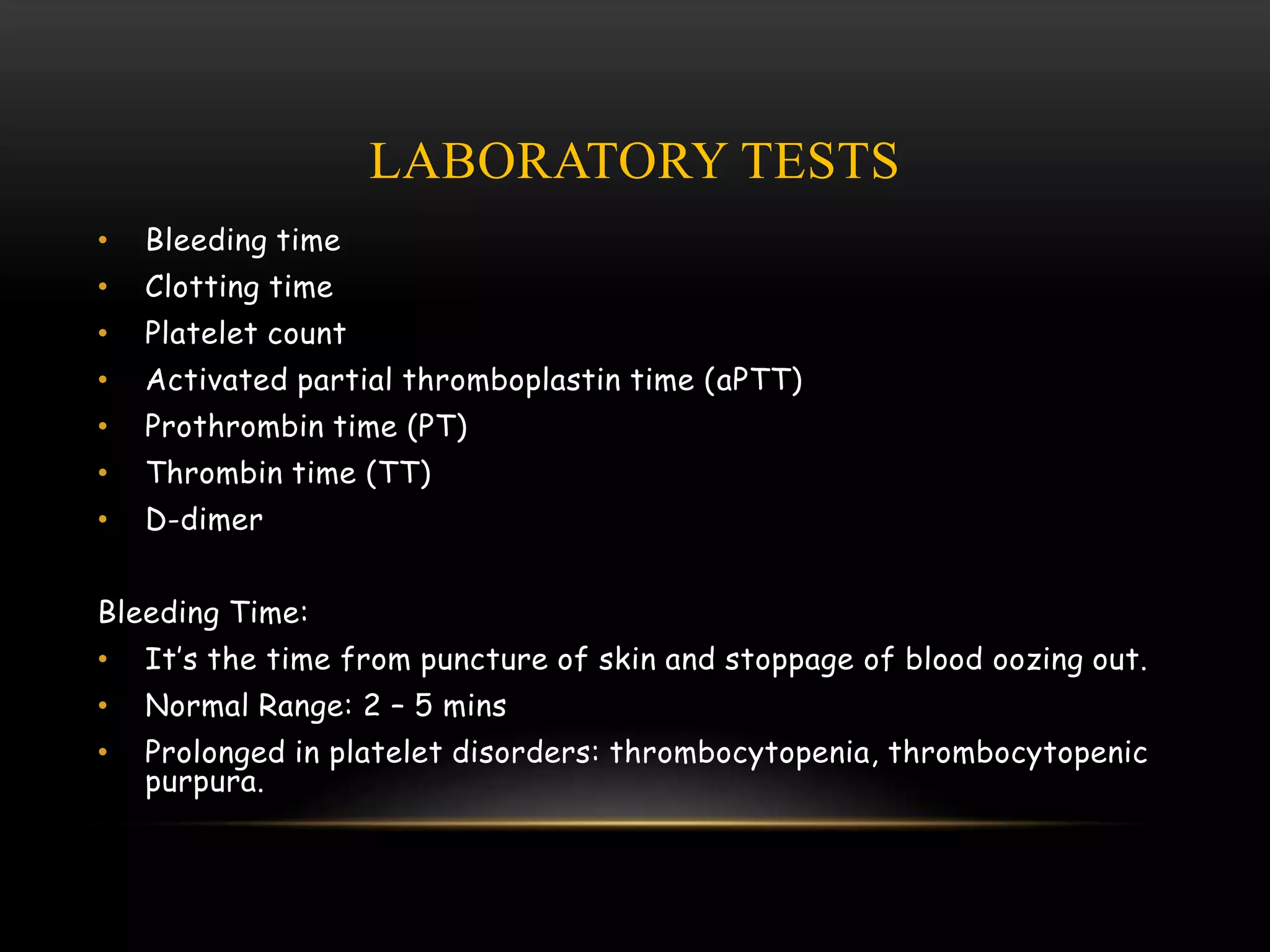 Bleeding Disorders: Classification and Diagnosis | PPTX