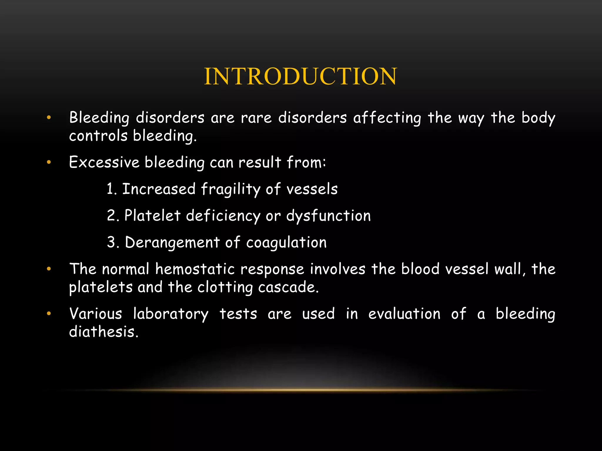Bleeding Disorders: Classification and Diagnosis | PPTX