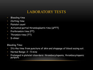 Bleeding Disorders: Classification and Diagnosis | PPTX