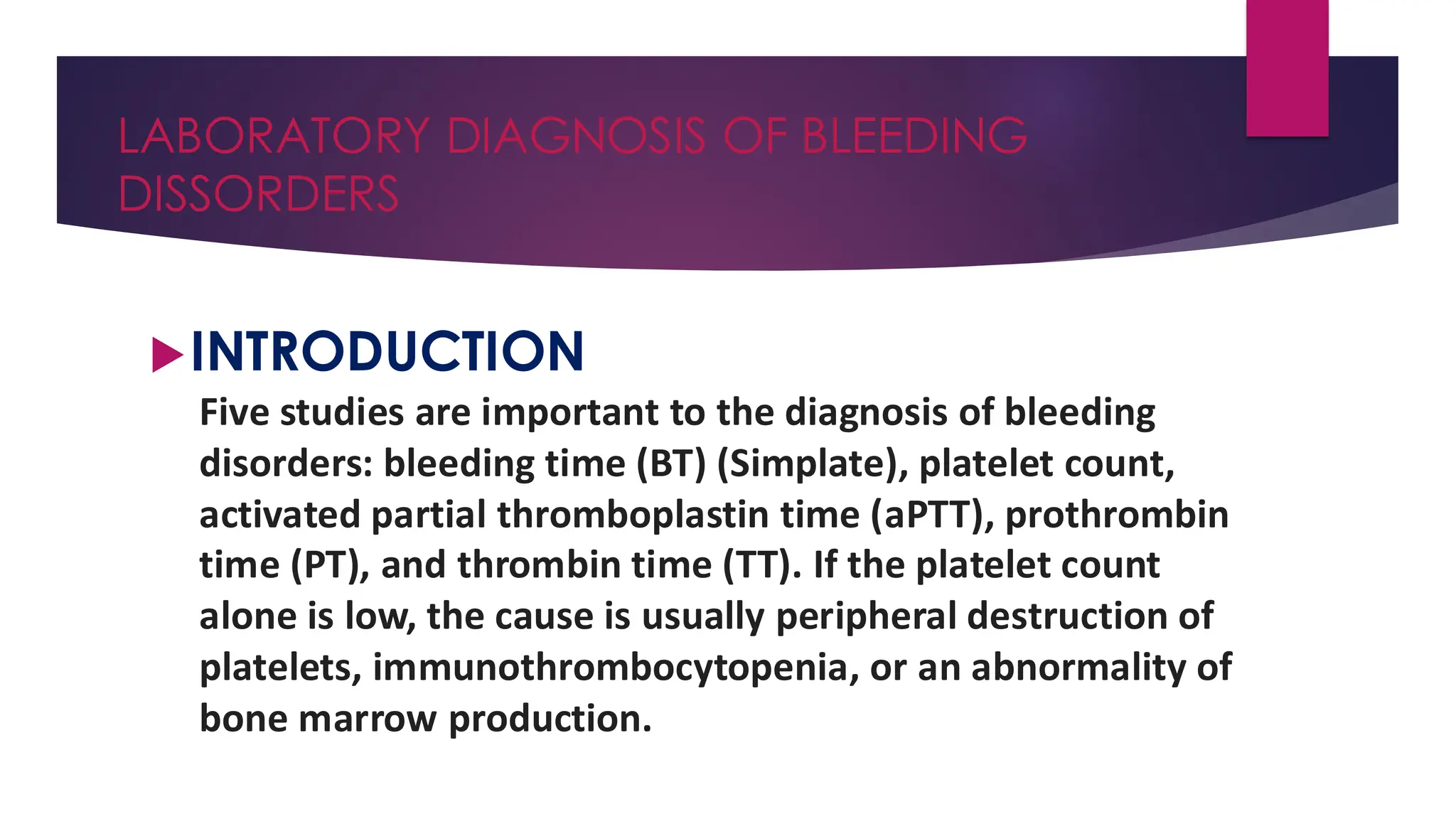 Clinical laboratory technology~Bleeding Disorder | PPT