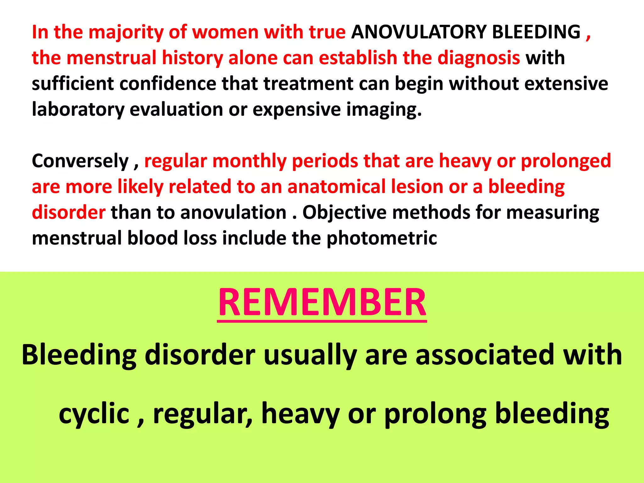 PUBERTY MENORRHAGIA & BLEEDING DISORDERS Made Easy Dr Sharda Jain | PPTX