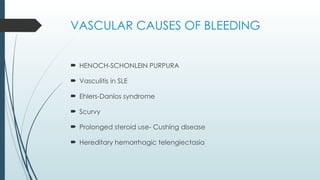 bleeding disorders.ppt presentation in pediatrics | PPT