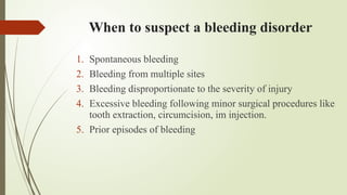 Bleeding disorders Presentation in detail. | PPTX