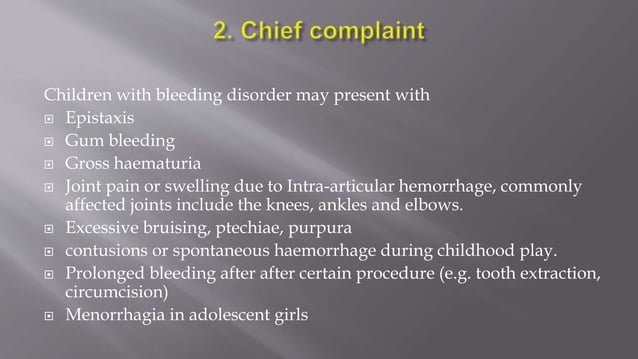 Bleeding disorder in pediatrics | PPTX