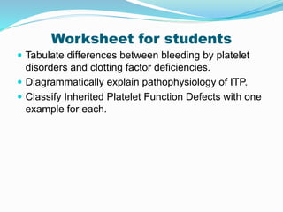 Bleeding disorders Pathology Dr. UMME HABIBA | PPTX