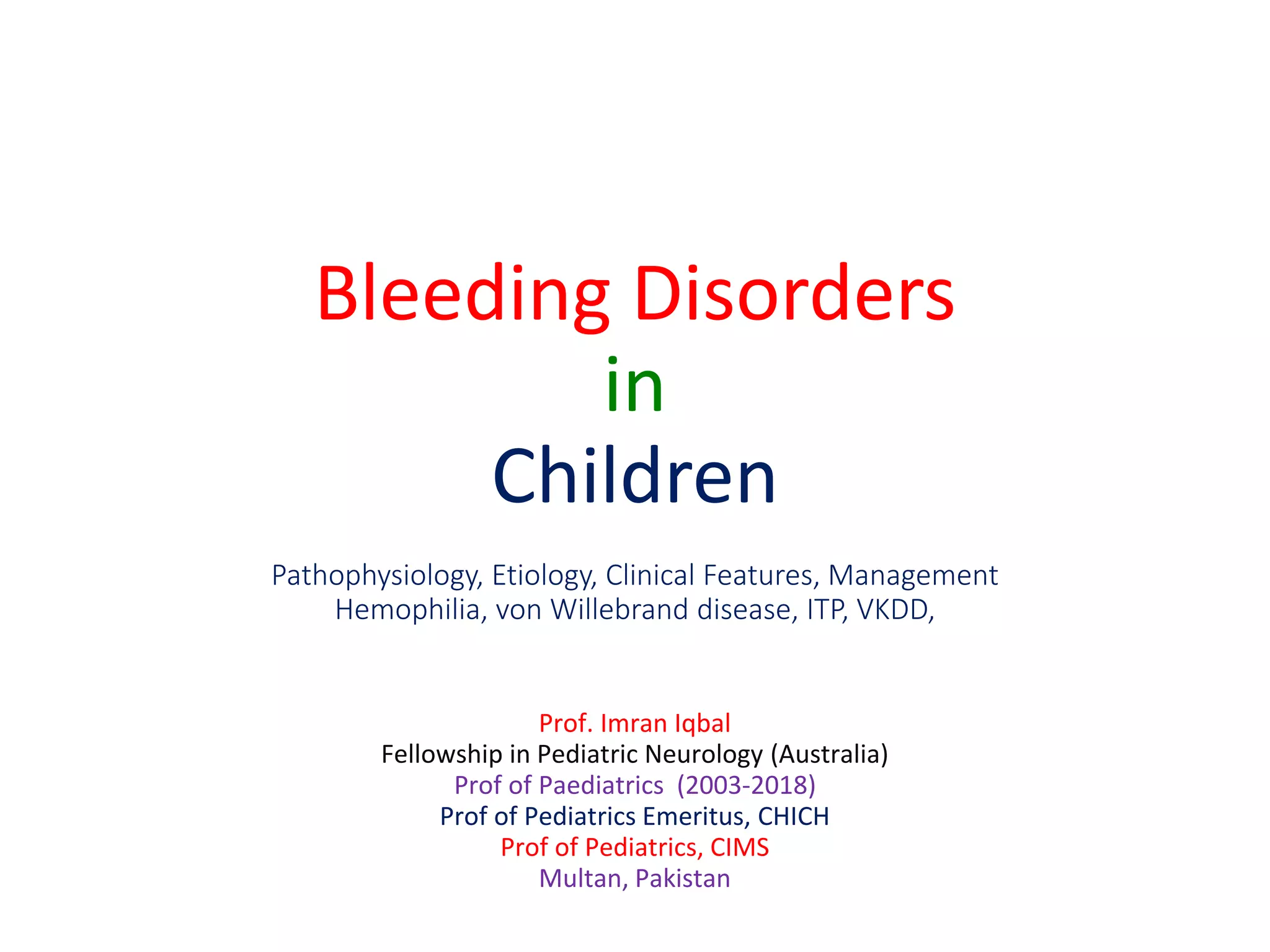 Bleeding disorders in children 2021 | PDF