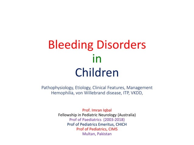 Bleeding disorders in children 2021 | PDF