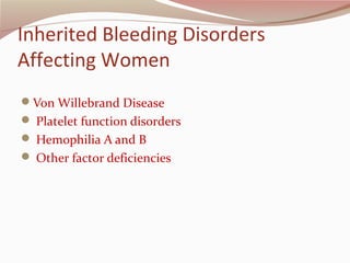 Bleeding disorders in women | PPT