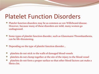 Bleeding disorders in women | PPT