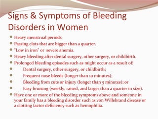 Bleeding disorders in women | PPT