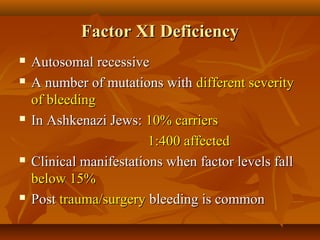 Coagulation Proteins and Bleeding Disorders | PPT