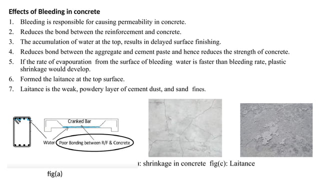 Bleeding in concrete detail explanatation | PPT