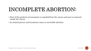 Bleeding in early pregnancy | PPTX