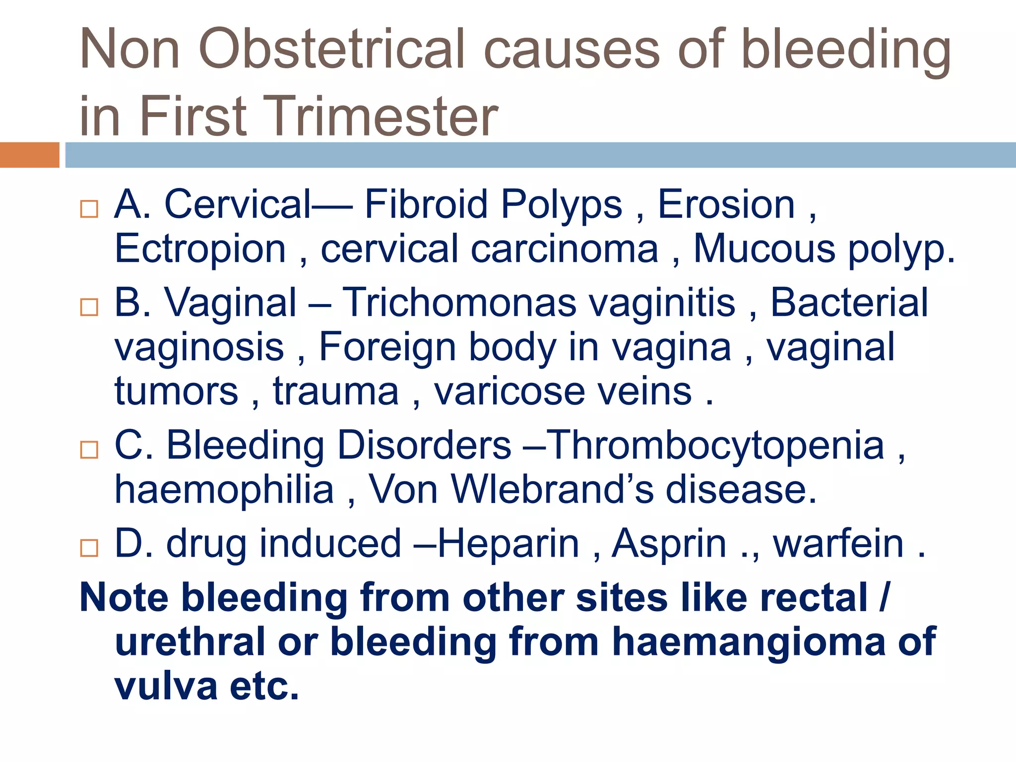 Bleeding in first trimester | PPTX