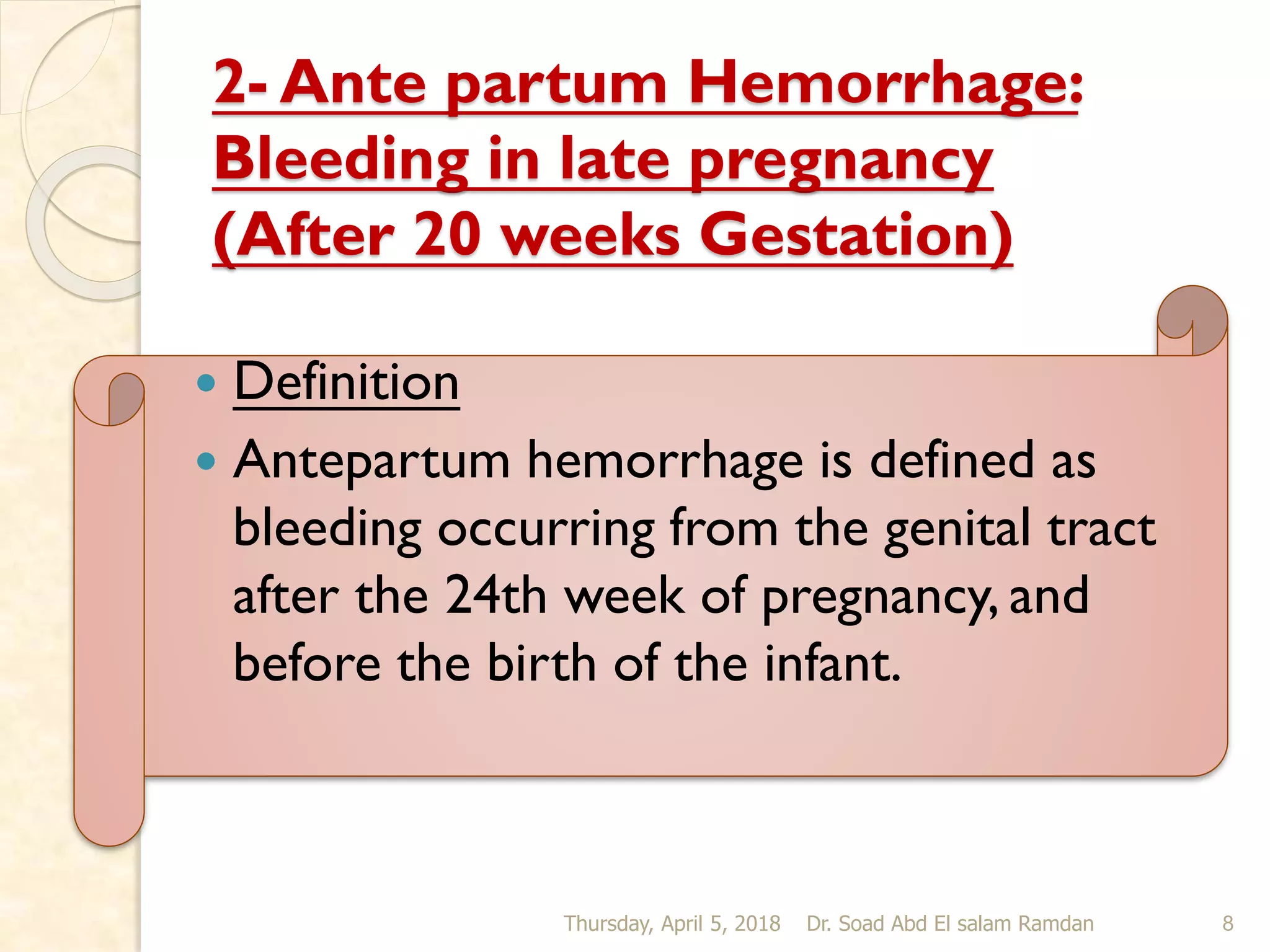 Bleeding in late pregnancy | PDF