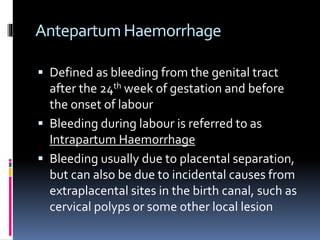 Bleeding in pregnancy | PPTX
