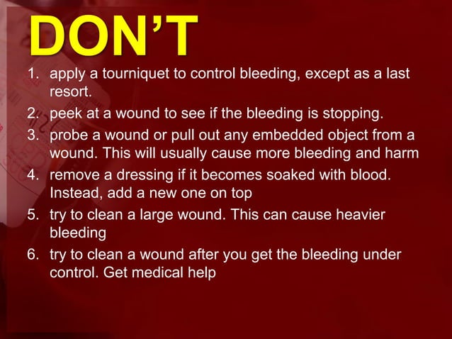 Bleeding management | PPTX | First Aid | Injuries