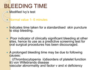 Bleeding tests | PPTX